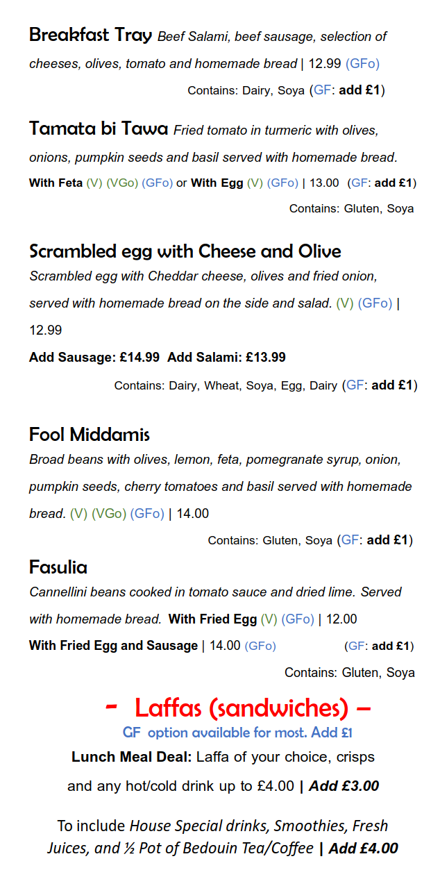 Menu - Shako Mako Café Norwich