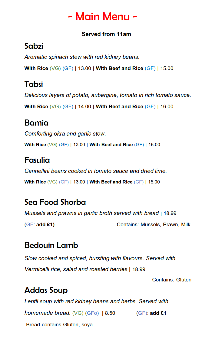 Menu - Shako Mako Café Norwich